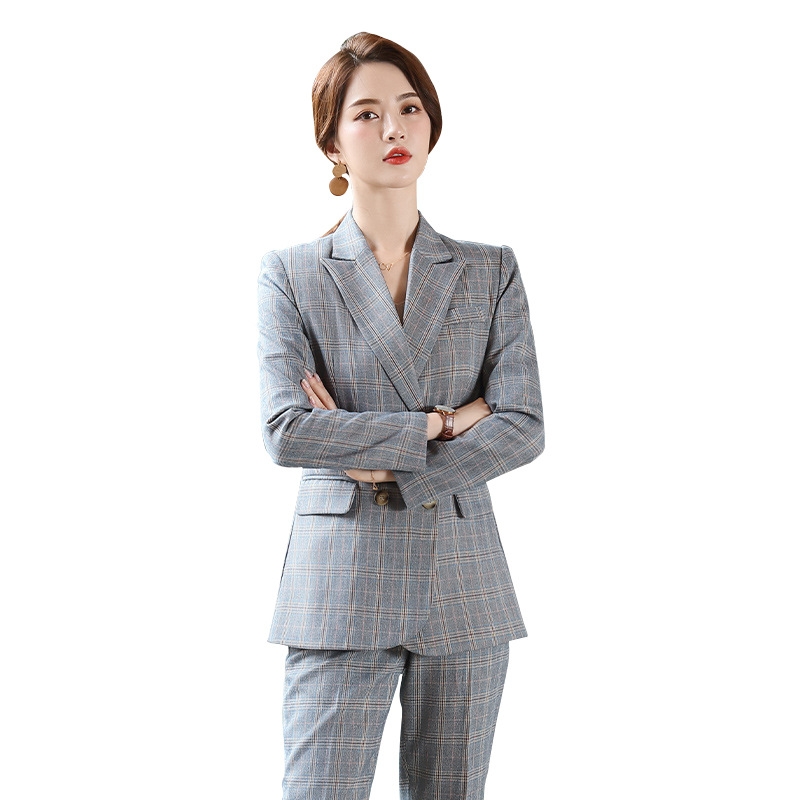 fashion upgrade lattice business office lady women suit sales ...