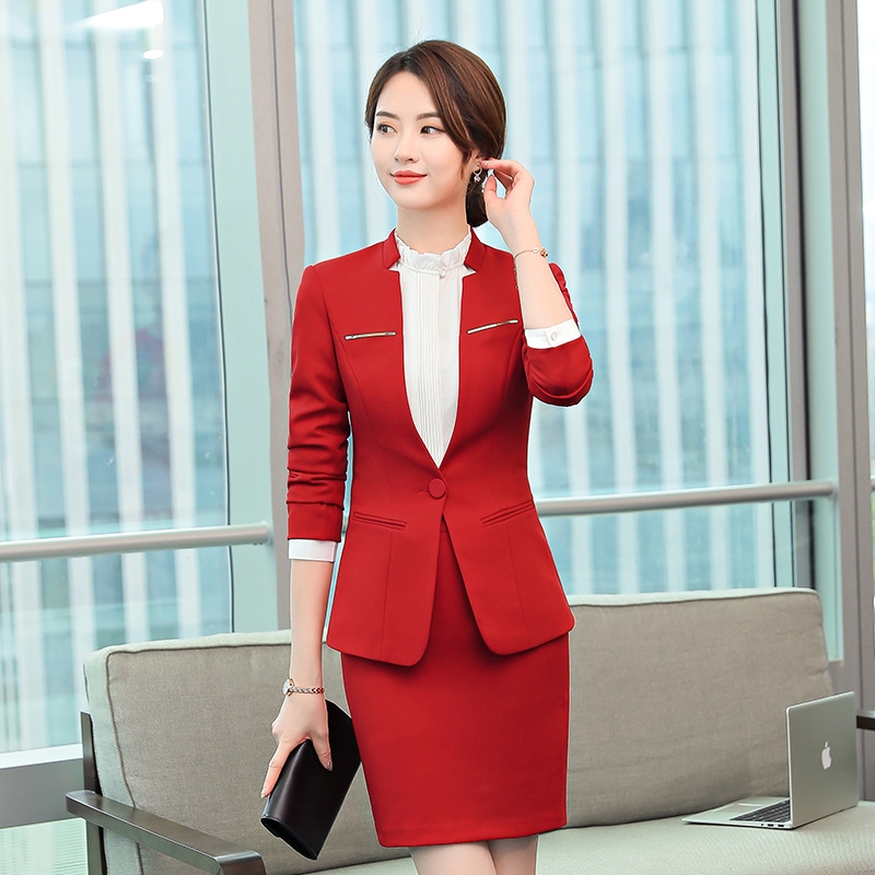 2025 red color wedding business office lady women work suit female pant ...